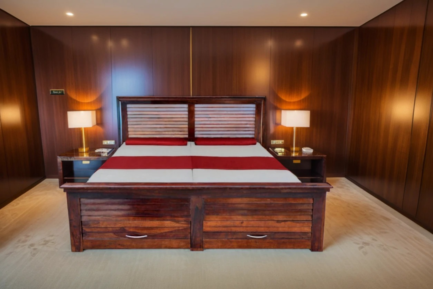 Buy Shutter box with two drawer & walnut finish | Bed Room, Bed Furniture